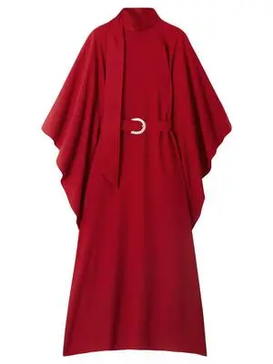 TALLER MARMO La Luna Crystal-embellished Belted Gown - Red