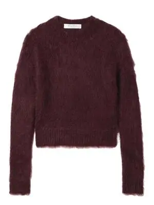 Max Mara Cropped Mohair-blend Sweater - Red