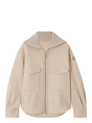Moncler Wool-blend Bouclé Cardigan - Off-white