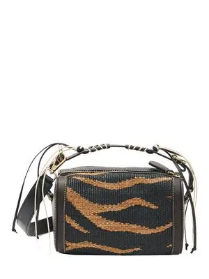 CUBA LAB Cubanita Raffia Camera Handbag - Black
