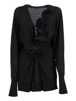 Alberta Ferretti Embellished Knit Top - Grey