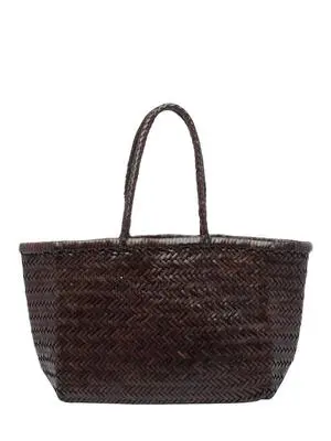 Dragon Diffusion Woven Leather Handbag - Dark