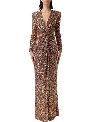 Elisabetta Franchi Sequin Gown - Brown
