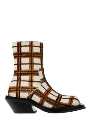 Camper Checked Zip-up Boots - Multicolor