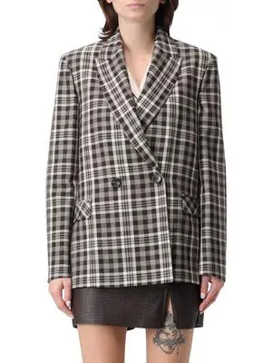 HANITA Plaid Double-breasted Jacket - Dark