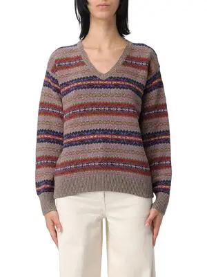 Ralph Lauren Striped V-neck Sweater - Beige