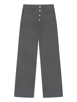 AERON Button-detailed Wide-leg Jeans - Grey