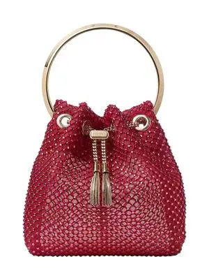 JIMMY CHOO Bon Bon Crystal-mesh Handbag - Red