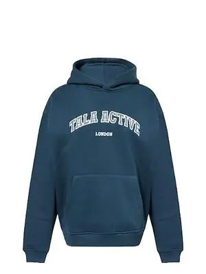 TALA Cotton-blend Hoody With Appliqué Branding - Rich Teal