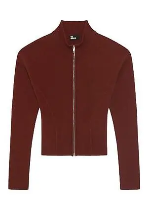 The Kooples Slim-fit Stretch Wool-blend Cardigan - Red Brique