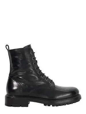 DUNE Patley Leather Ankle Boots - Black Leather
