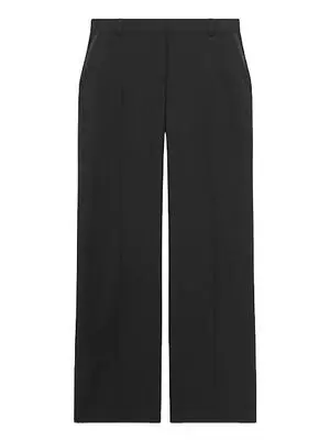 The Kooples Satin-trim Wide-leg Wool Trousers - Black