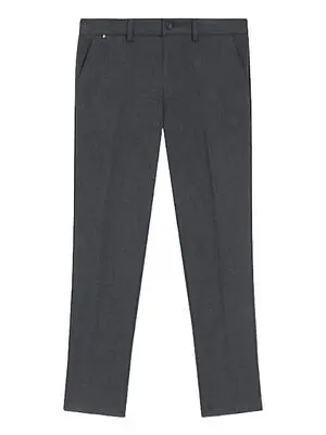 BOSS Herringbone Slim-leg Stretch-woven Trousers - Dark Blue
