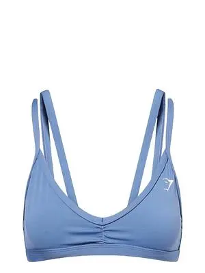 GYMSHARK Minimal Triangle-cup Jersey Sports Bra - Gs Worn Blue