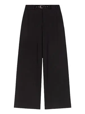 Maje Wide-leg Mid-rise Trousers - Black