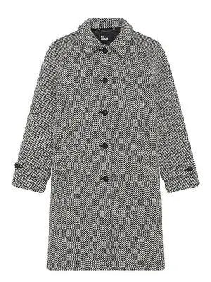 The Kooples Tweed Wool-blend Coat - Blanc / Bleu
