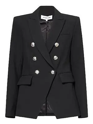 Veronica Beard Miller Dickey Double-breasted Woven Blazer - Black