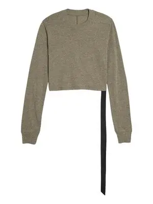Rick Owens Long-sleeve Cropped Small Level T-shirt - Grey