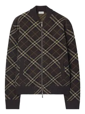 Burberry Check Zip-up Jacket - Tan