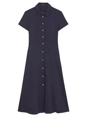 Theory Linen Blend Shirt Dress - Concord
