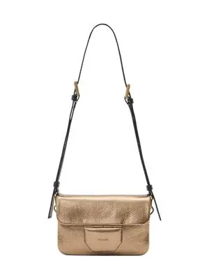 ALLSAINTS Leather Crossbody Bag - Warm Brass