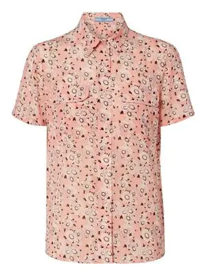 Prada Floral Silk-blend Shirt - Pink
