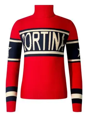 Perfect Moment Cortina Merino Wool Sweater - Navy-red