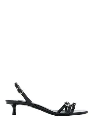 JIMMY CHOO Kaira Patent Leather Sandals Black