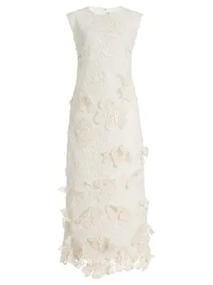 Simkhai Dahlia Floral-lace Midi Dress - Ivory