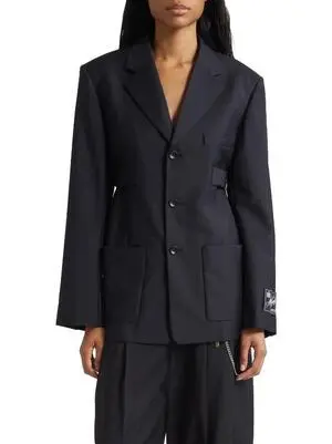 Alexander Wang Side Tab Wool & Mohair Blazer Black