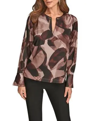 Donna Karan New York Abstract Print Chain Detail Top - Nolita Multi