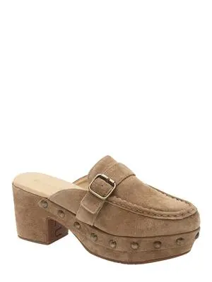 CHOCOLAT BLU Genni Platform Loafer Mule - Camel Suede