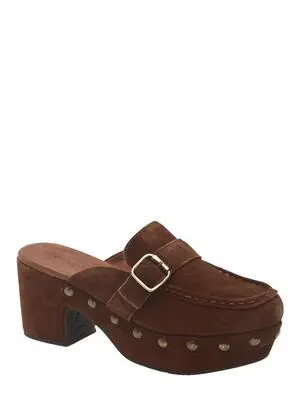 CHOCOLAT BLU Genni Platform Loafer Mule - Chocolate Suede