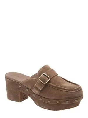 CHOCOLAT BLU Genni Platform Loafer Mule - Toffee Suede