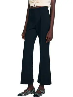 Sandro Straight-leg Trousers - Black