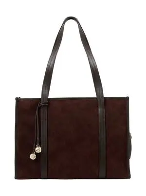 Sandro Suede Shopper Bag - Mahogany