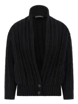 Dolce & Gabbana Coarse Wool Cardigan - Black