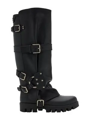DOLCE & GABBANA Rubber And Calfskin Boots