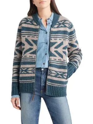PENDLETON Graphic Wool Zip Cardigan
