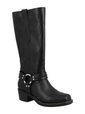 Mia Diego Harness Boots Black Smooth