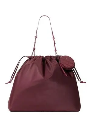 Mz Wallace Waverly Nylon Shoulder Bag Bordeaux