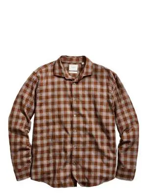 Billy Reid Standard Fit Windowpane Check Cotton Flannel Button-up Shirt - Brown Multi