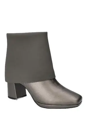 EASY WORKS BY EASY STREET Foldover Cuff Platform Bootie - Pewter-lamy
