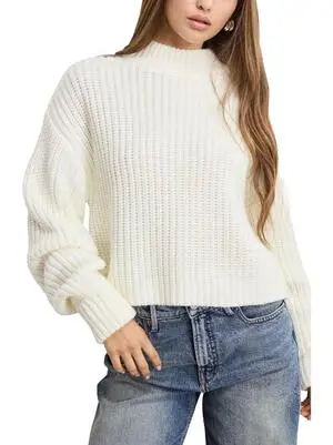 Good American Oversized Mock Neck Sweater - Ivory003