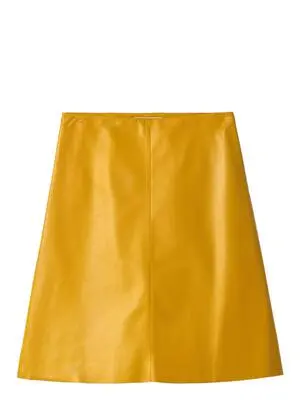 Miu Miu Nappa Leather Skirt - Sunny Yellow