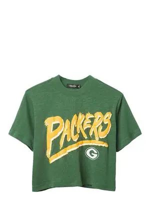 Junk Food Clothing NFL Green Bay Packers Thrill Mock Neck Crop Tee Hunter