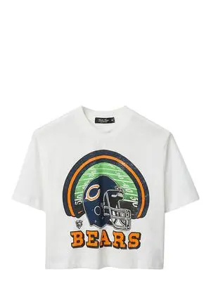 Junk Food Clothing Nfl Chicago Bears Game Time Crop Tee - Vintage White