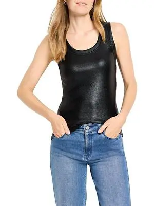 NIC+ZOE Glazed Rib Tank Top - Black Onyx