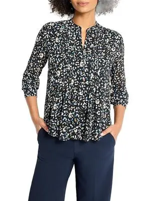 NIC+ZOE Femme Cheetah Tucked Top - Black Multi