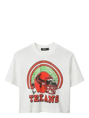 Junk Food Clothing Nfl Houston Texans Game Time Crop Tee - Vintage White